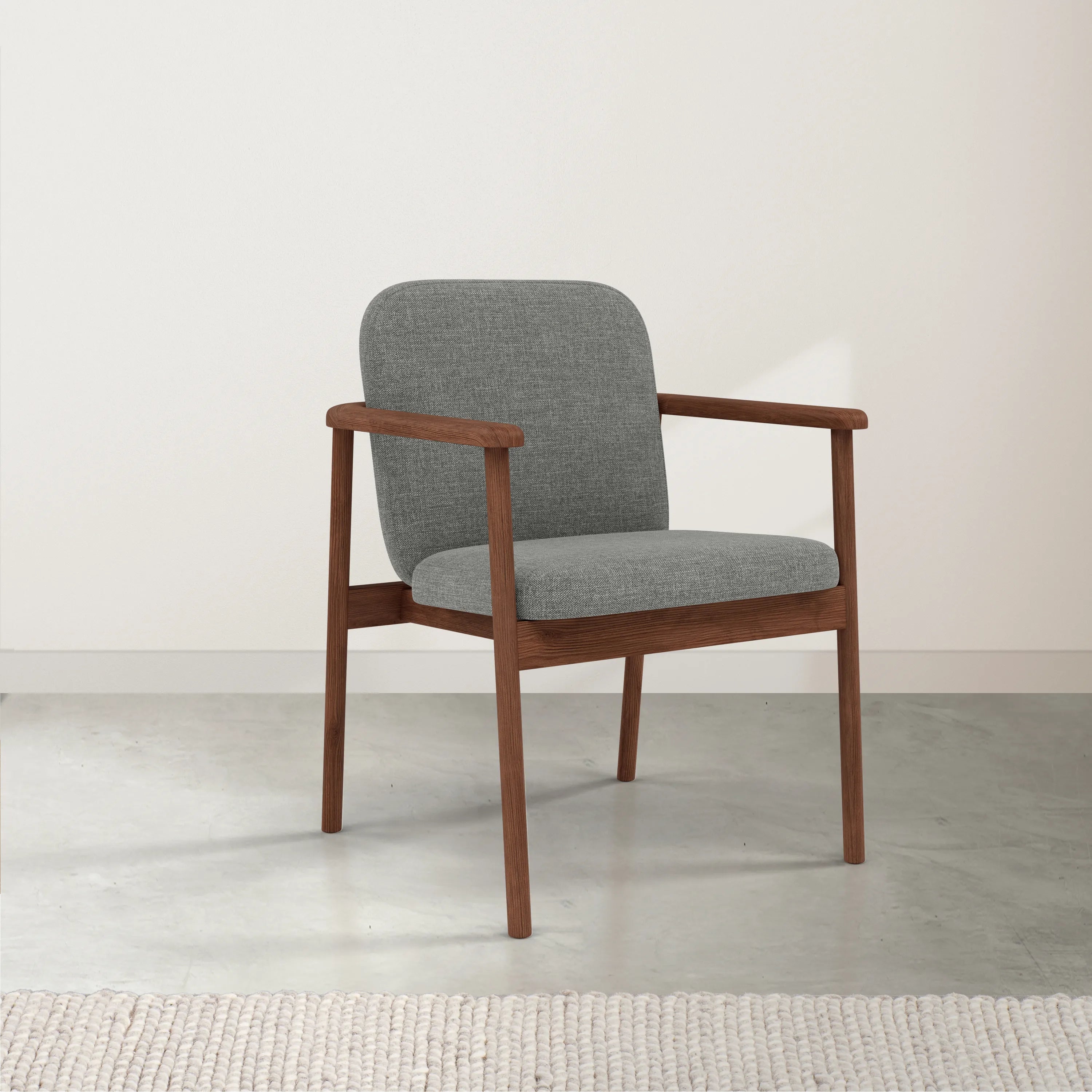 Jackson Dining Chair - Solid American Walnut with Pewter Gray Fabric ...