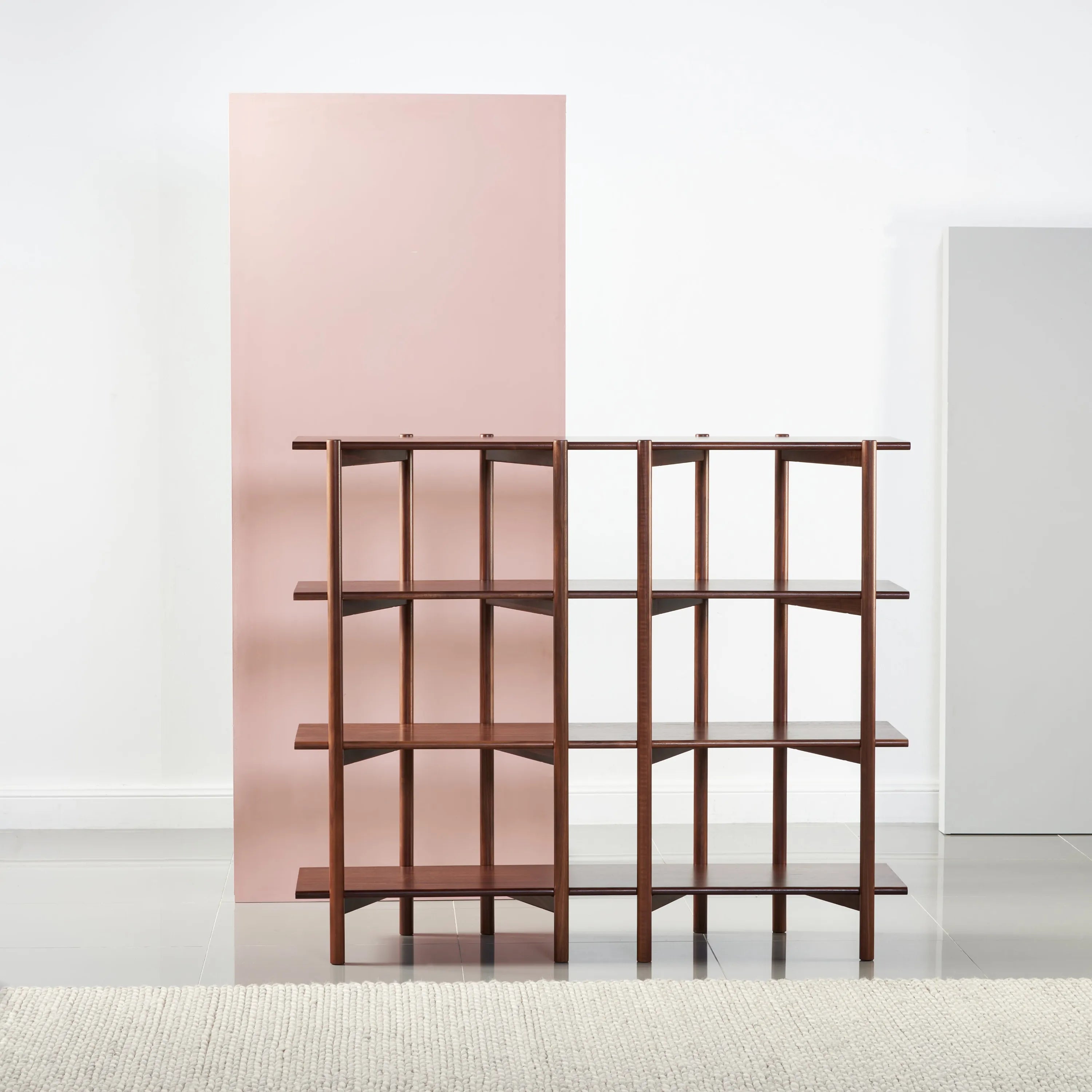 Olivia Modular Shelf - Double Width 4 Shelves in Solid American Walnut ...